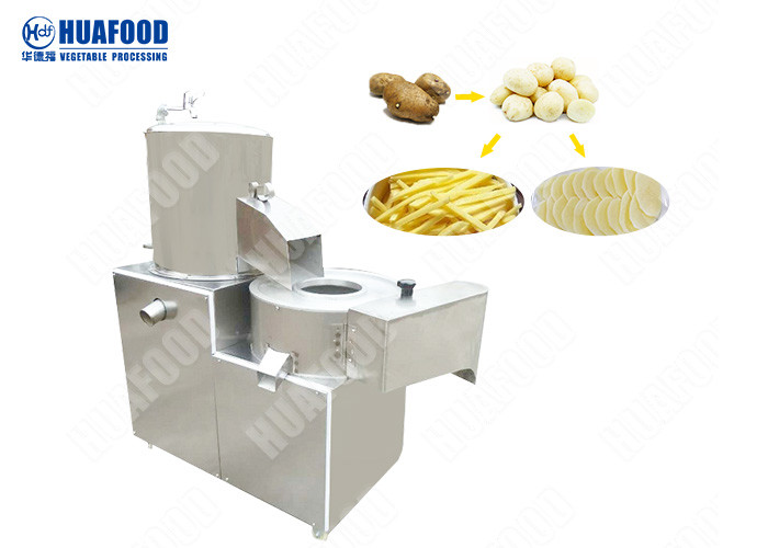 SUS304 Root Vegetable Washing Machine Peeling / Slicing Integrated