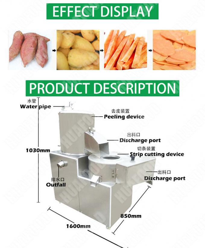 Root Tuber Crops Peeling Cutting 304 Vegetable Washing Machine